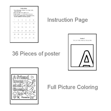 Proverbs 17 17 Bible Verse 42x42 Collaborative Coloring Poster