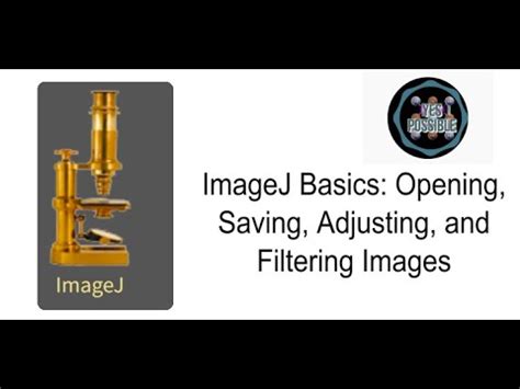 ImageJ Basics Opening Saving Adjusting And Filtering Images YouTube