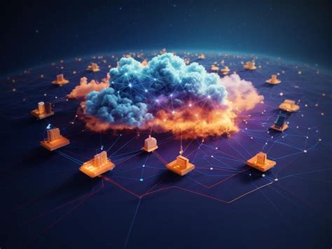 Premium Ai Image Data Transfer Cloud Computing Technology Concept Photorealistic Image
