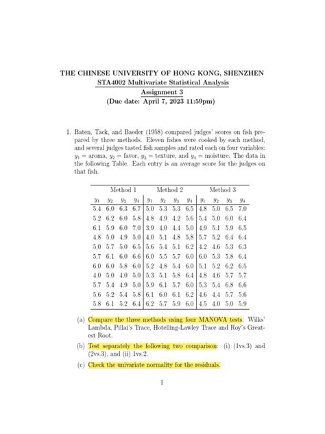 Homework Of Multivariate Statistical Analysis Pdf Scientific Method Statistics