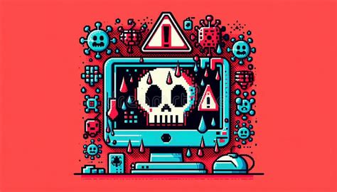 Abstract Illustration Of Computer Virus Alert Stock Illustration Illustration Of Monitor