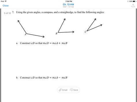 Solved Using The Given Angles A Compass And A