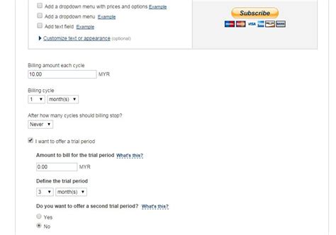 Paypal Subscription Button Customization Stack Overflow