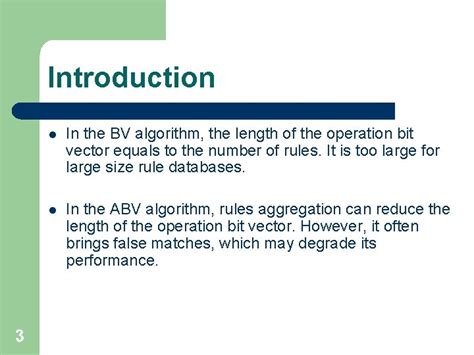 fast packet classification using group bit vector author