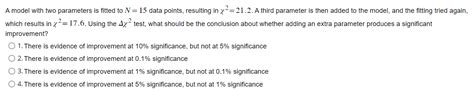 solved a model with two parameters is fitted to n 15 data