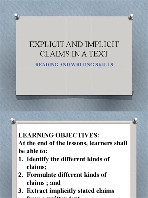 explicit and implicit claims in a text reading and writing skills pdf