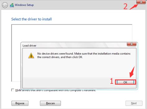 no device drivers were found when installing windows 7 [solved
