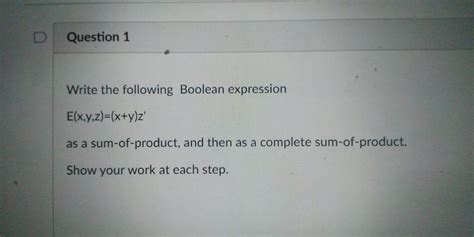 Solved Write The Following Boolean Expression Chegg