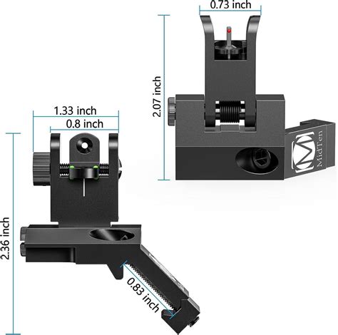 Midten R2 45 Degree Offset Flip Up Iron Sight Set For Picatinny Rail