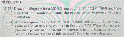 Solved SECTION 7 17 7 73 Draw The Diagram For A MOD 5 Ring Chegg Com