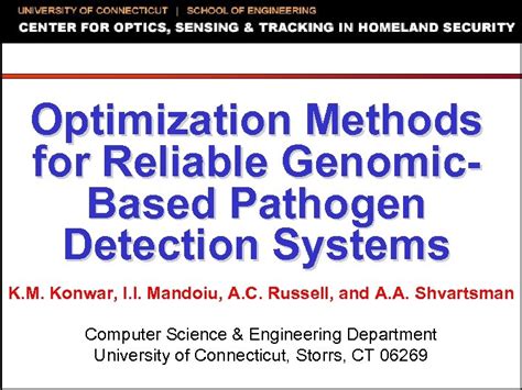 Optimization Methods For Reliable Genomic Based Pathogen Detection