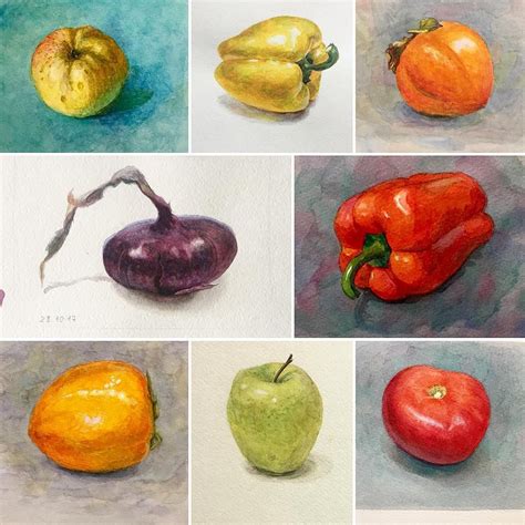 Овощи И Фрукты Картинки Нарисованные Акварелью Telegraph