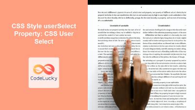CSS Style UserSelect Property CSS User Select CodeLucky