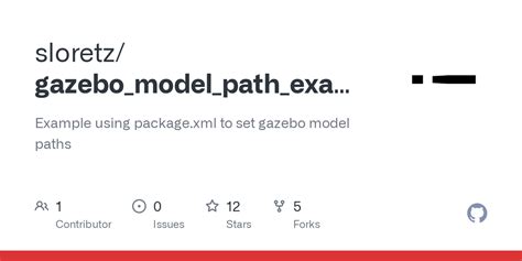 Github Sloretzgazebomodelpathexample Example Using Packagexml