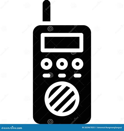 Handheld Transceiver Icon In Flat Style Isolated On White Background Police Symbol Stock Vector