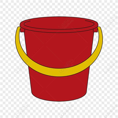 편평한 빨간 양동이 클립 아트손잡이버킷플랫 Png 일러스트 무료 다운로드 Lovepik