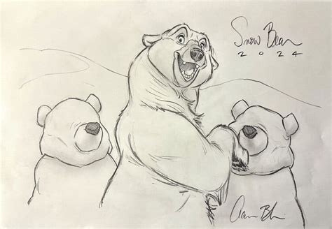 Snow Bear Making Friends Original Drawing By Aaron Blaise The Art