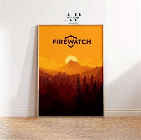 Firewatch Game Poster Vintage Wyoming Wilderness Art Print Etsy