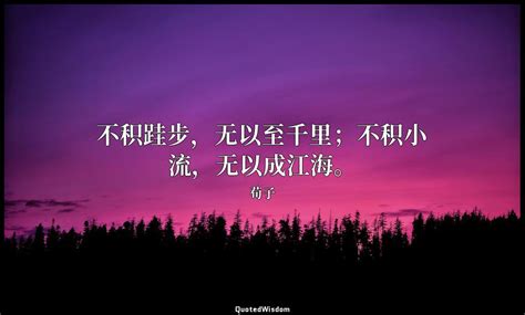 荀子 不积跬步，无以至千里；不积小流，无以成江海。