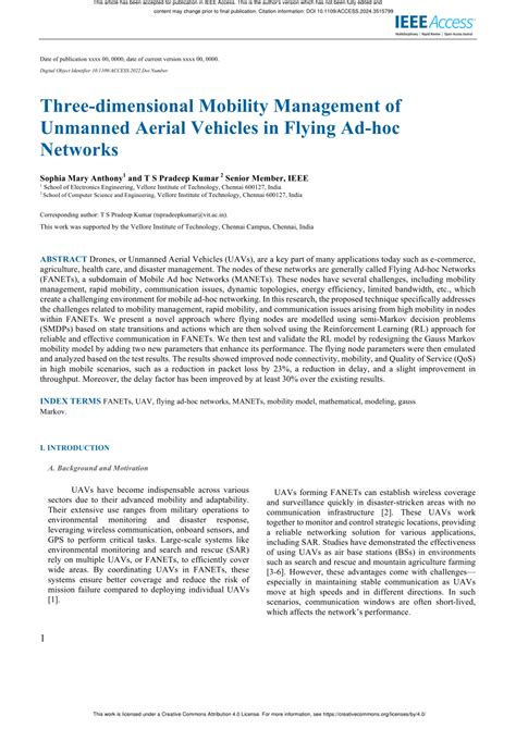 Pdf Three Dimensional Mobility Management Of Unmanned Aerial Vehicles