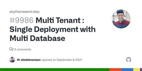 Multi Tenant Single Deployment With Multi Database · Issue 9986