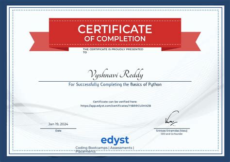 Completed Basics Of Python Course On Edyst Grateful For The Learning Experience And Excited To