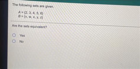 solved the following sets are given a {2 3 4 5 6 b
