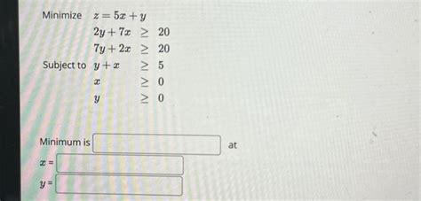 Solved Minimize Subject To
