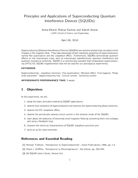 Superconducting Quantum Interference Devices