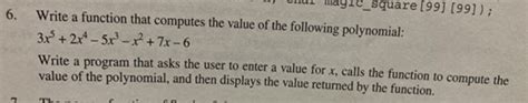 solved 6 write a function that computes the value of the