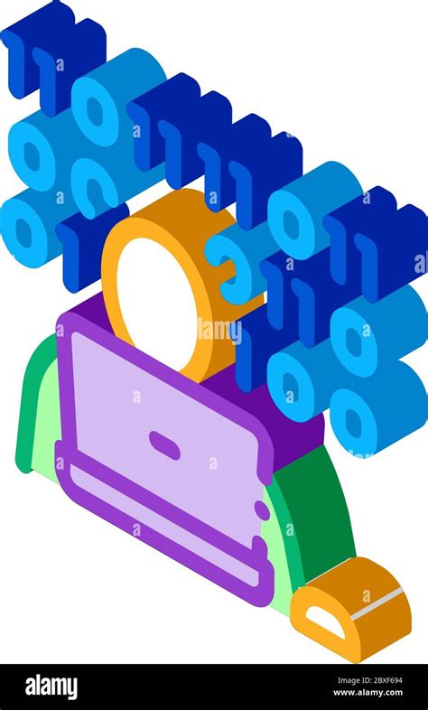 Binary Code Isometric Icon Vector Illustration Stock Vector Image And Art