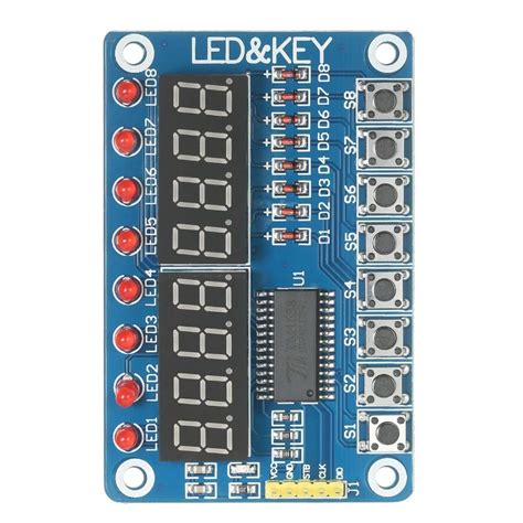 Tm1638 8 Bit Key Led 7segment Display Module Arduino Raspberry Pi
