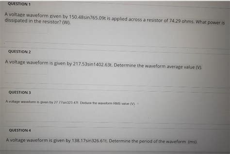 Solved QUESTION A Voltage Waveform Given By Chegg