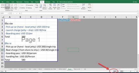 cách xóa bỏ chữ chữ page 1 page chìm trong excel
