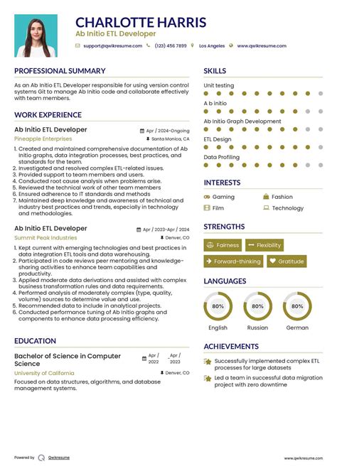 10 Ab Initio Etl Developer Resume Samples And Templates For 2026