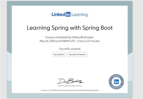 Aditya Bhatnagar On Linkedin Springboot Certification Java