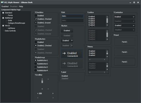 Gnome Dark And Light Vcl Styles From Styles Graphics Includes Variants