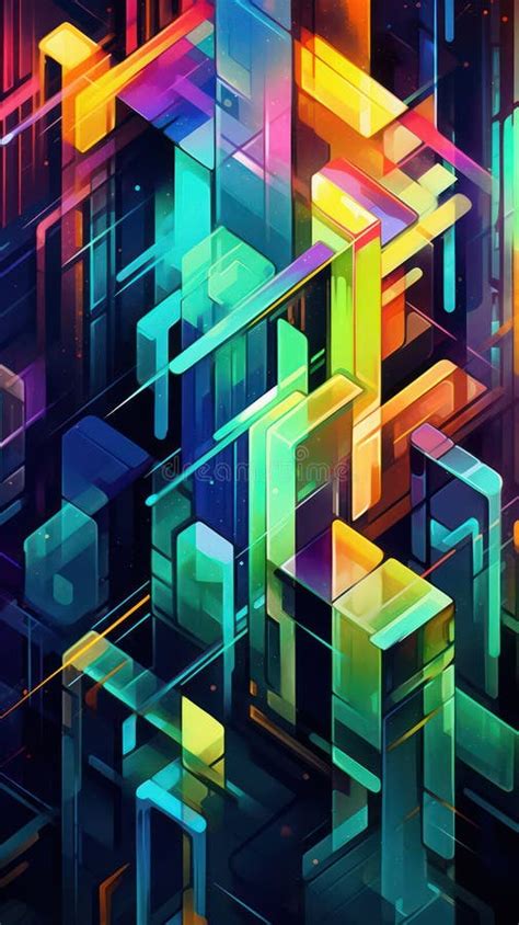 Translucent Overlapping Shapes In Vibrant Design Stock Illustration