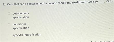 Solved Cells That Can Be Determined By Outside Conditions