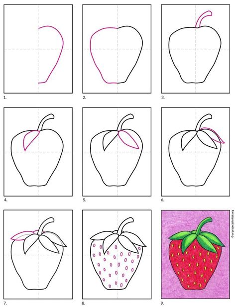 Easy How To Draw A Strawberry Tutorial And Strawberry Coloring Page Artofit