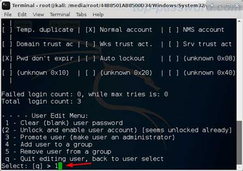 How To Reset Windows Local Password With Kali Linux Live USB