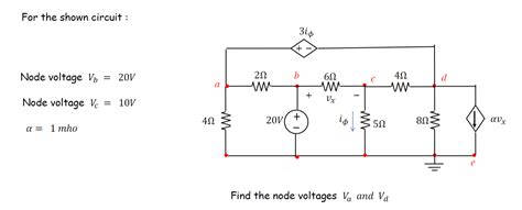 Solved For The Shown Circuit Node Voltage Vb V Node Chegg