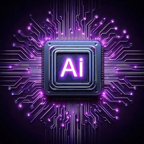 Digital Artwork Featuring A Central Microchip With The Letters Ai