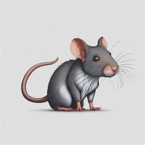 Premium Vector Rat Vector Illustration White Background