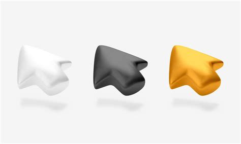 Arrow Computer Pointer Or Mouse Cursor White Black And Gold Volume Left Arrow Set Vector