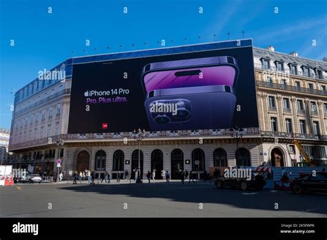 Iphone 14 Pro Advertising Poster Covering The Scaffoldings Of The