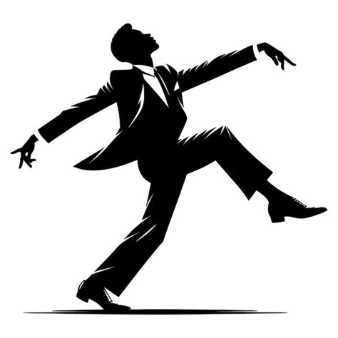 La Silueta Negra Del Vector De La Bailarina De Jazz Vector Premium