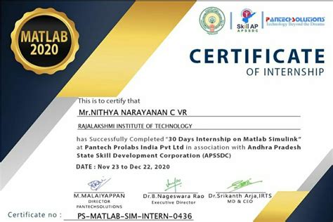 Matlab Simulink Intenship Nithya Narayanan C Vr