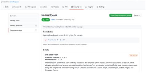 High Severity Remote Code Execution Bug Found In Kramdown Gem · Issue 384 · Fastai