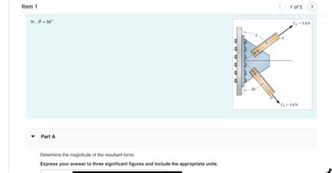 Solved θ 56 Part A Determine the magnitude of the resultant Chegg com
